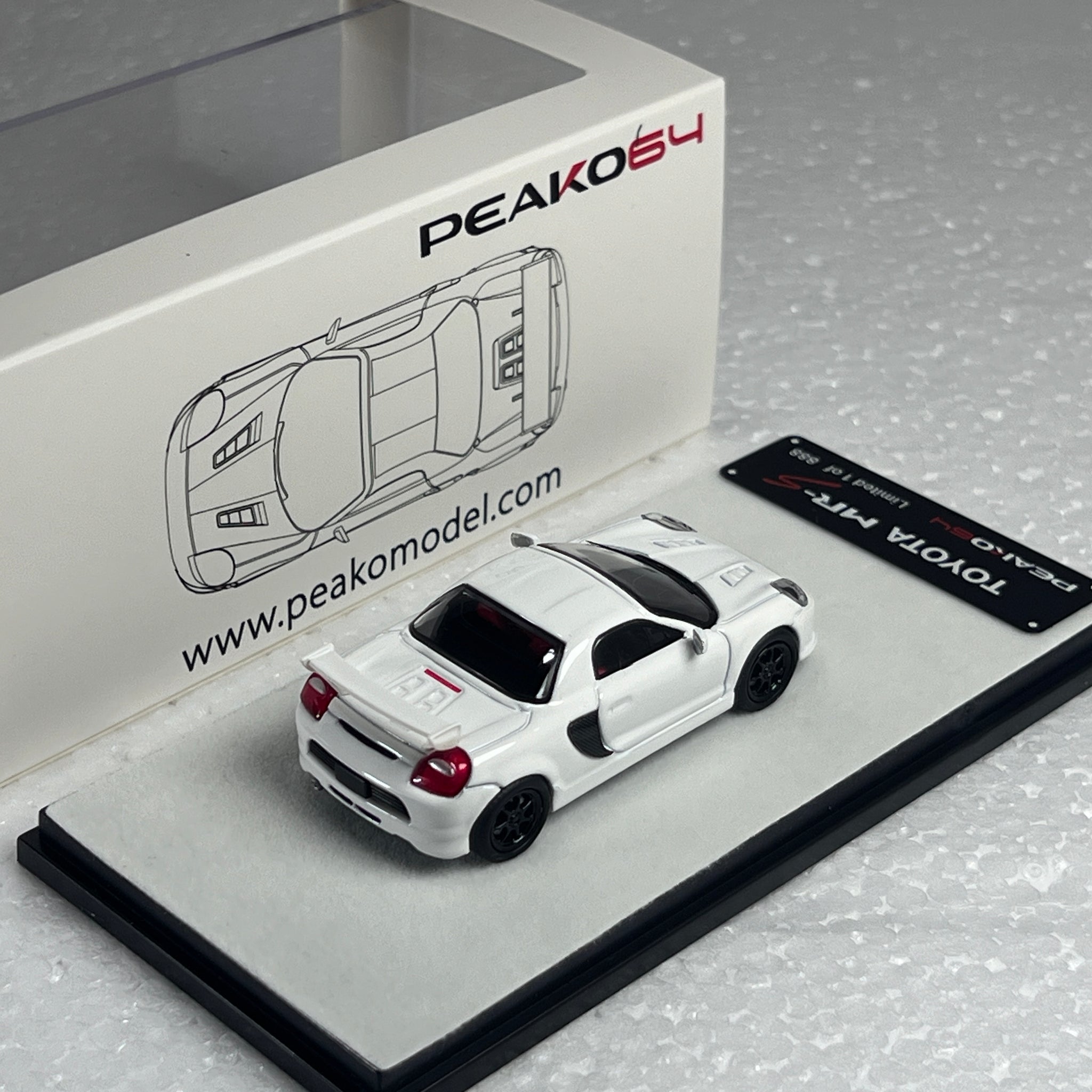 1/64 Scale Toyota MR-S 1999 Customized Version White | Peako Model