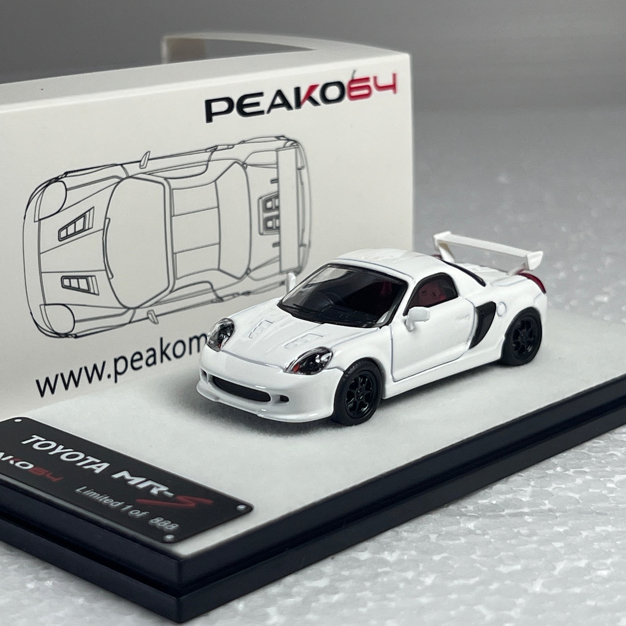 1/64 Scale Toyota MR-S 1999 Customized Version White | Peako Model